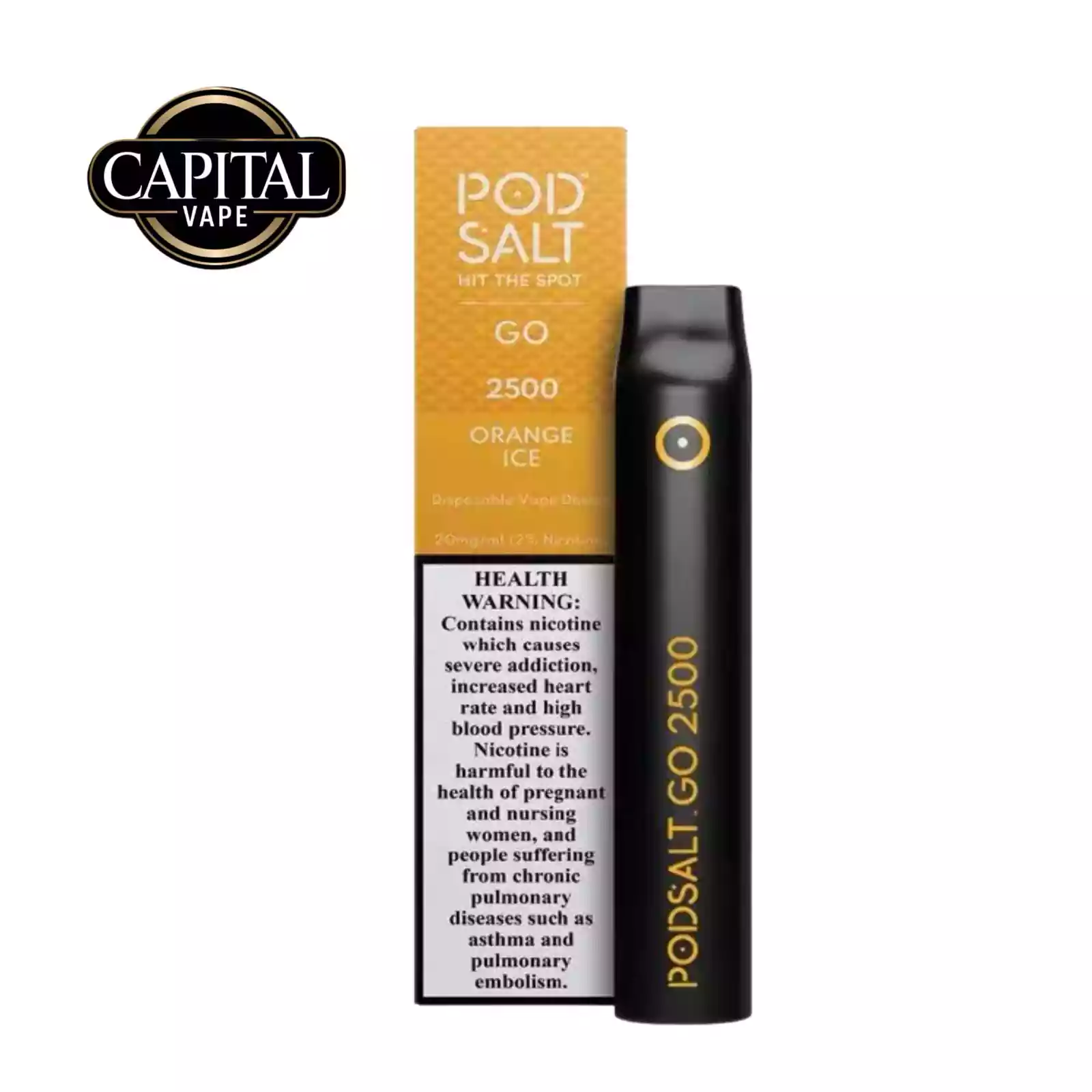 Pod Salt Go Orange Ice 2500 Puffs in Dubai & UAE - Capital Vape Dubai